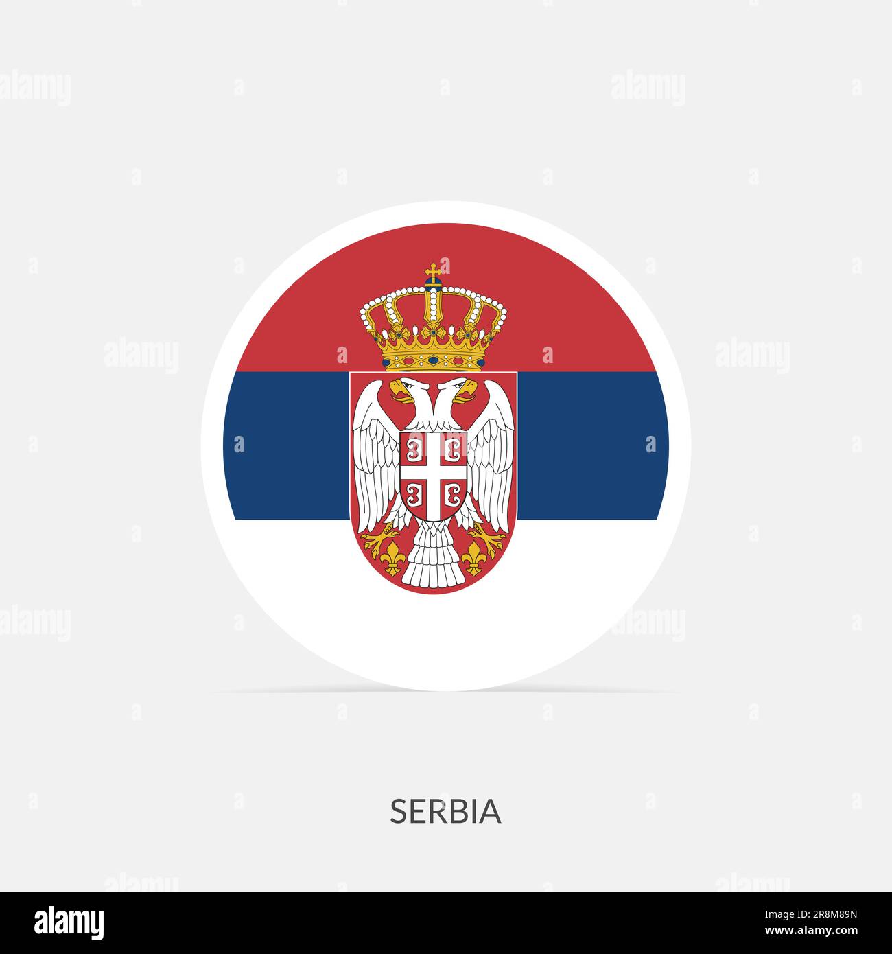 Serbia round flag icon with shadow Stock Vector Image & Art - Alamy
