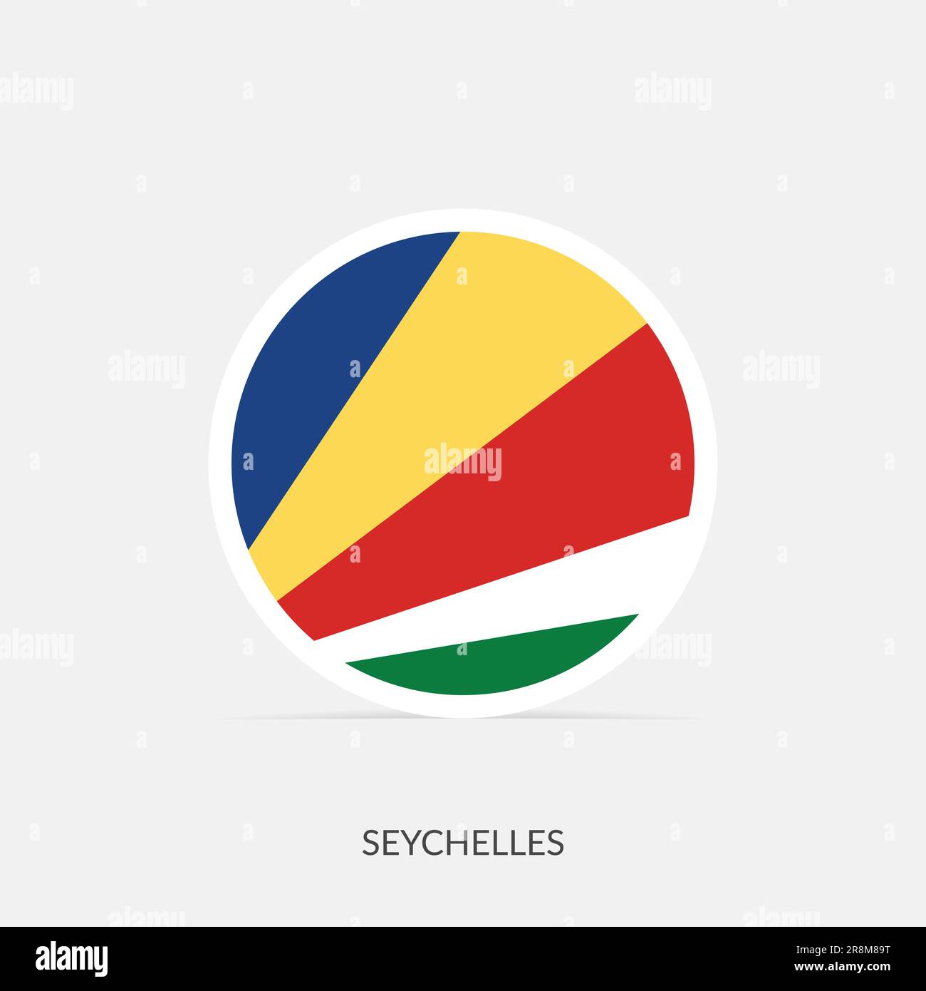 Seychelles round flag icon with shadow Stock Vector Image & Art - Alamy