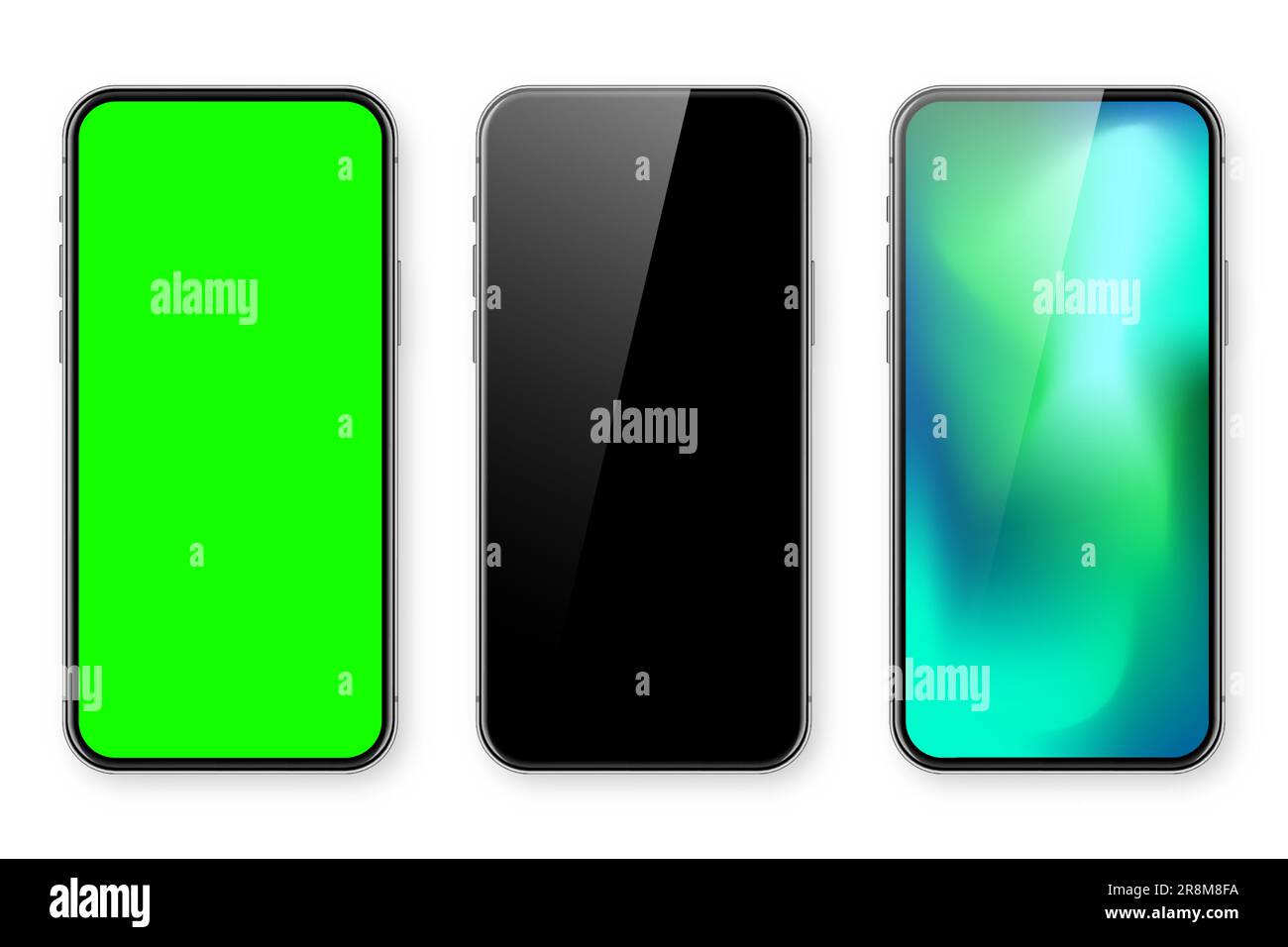 Smartphone with blank touch screen and abstract colorful wallpaper ...