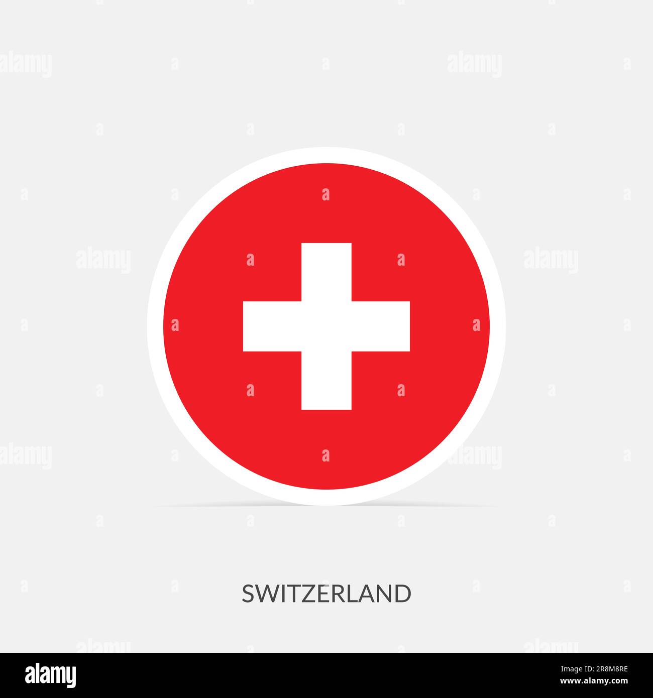 Switzerland round flag icon with shadow Stock Vector Image & Art - Alamy