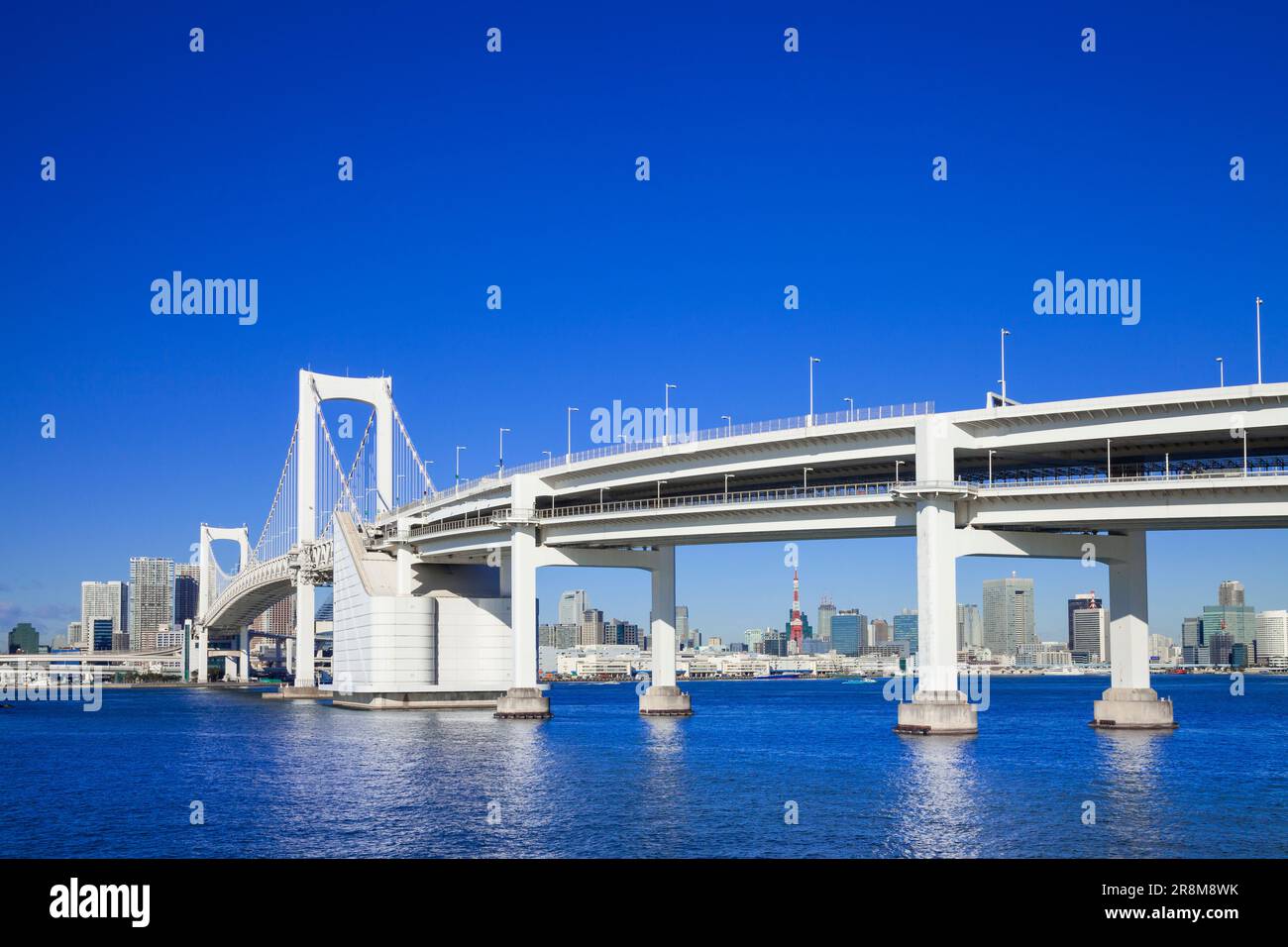 Rainbow Bridge and Tokyo Tower Stock Photo - Alamy