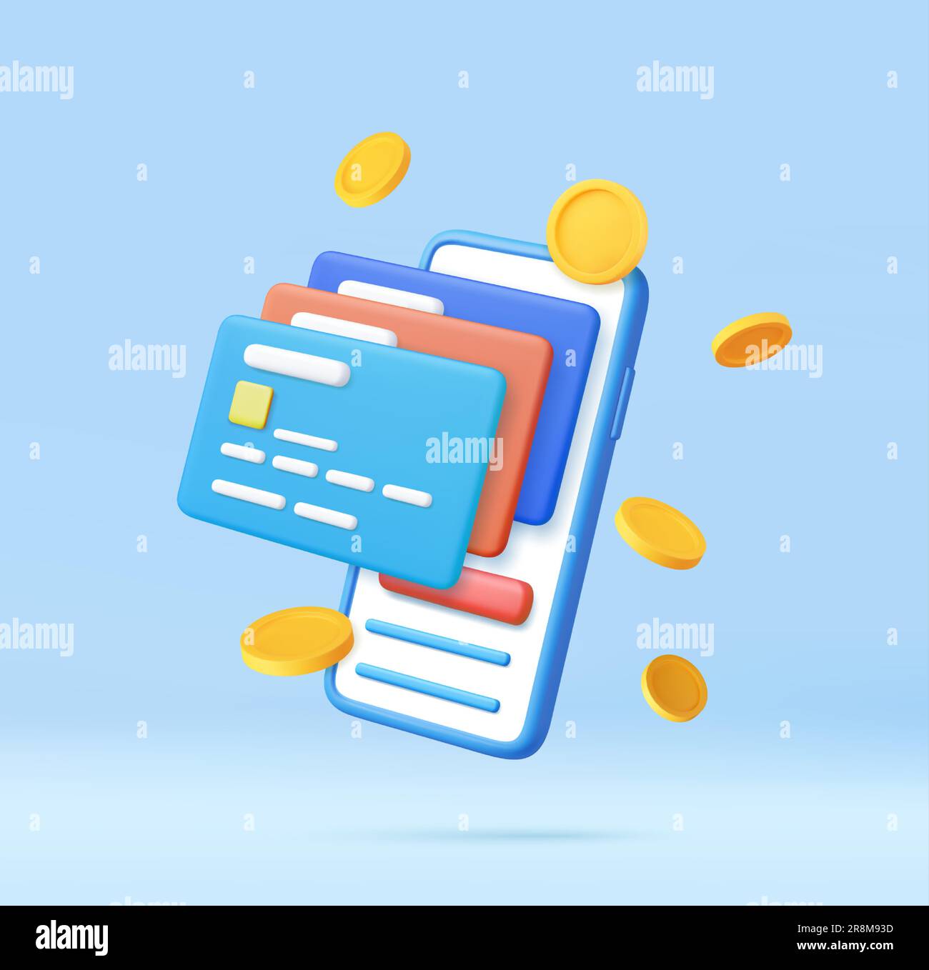 Debit card on smartphone Stock Vector Images - Alamy
