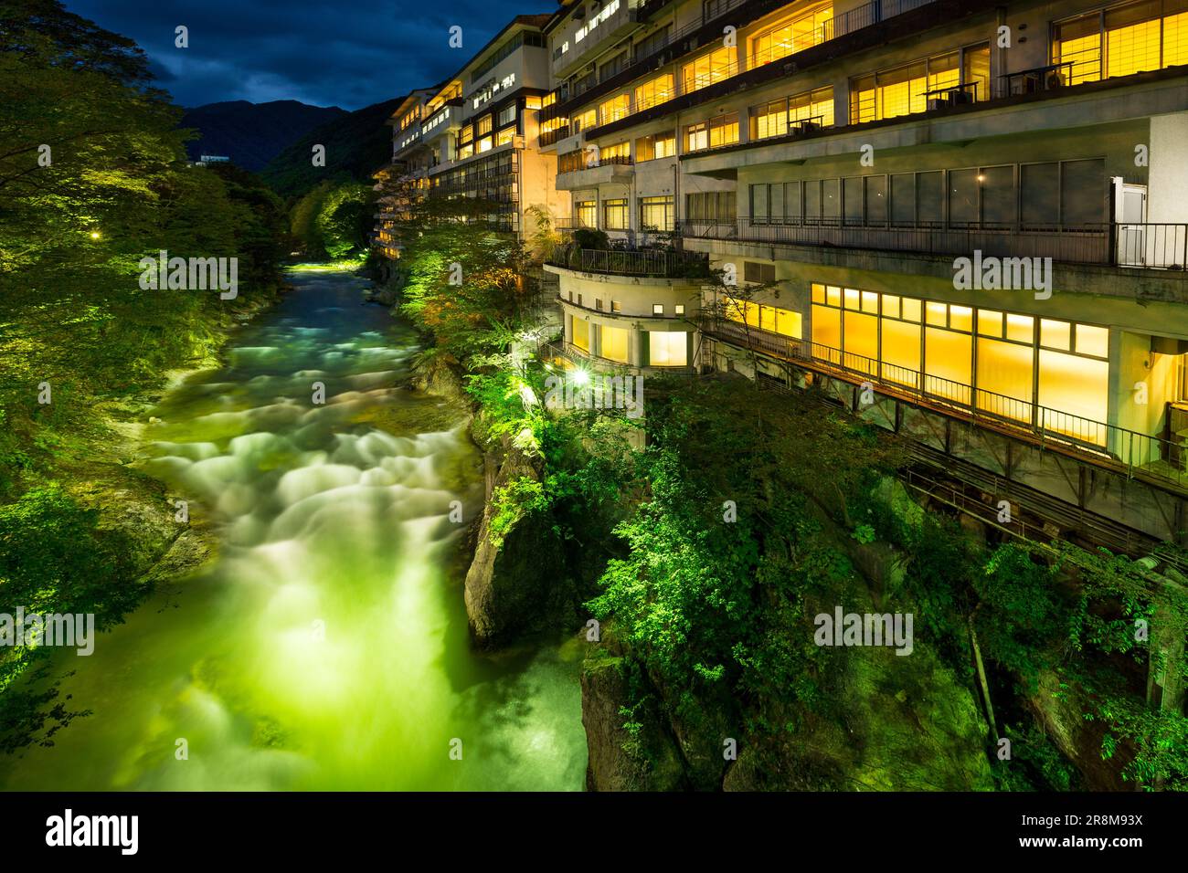 Night view of Mizukami Onsen Stock Photo - Alamy