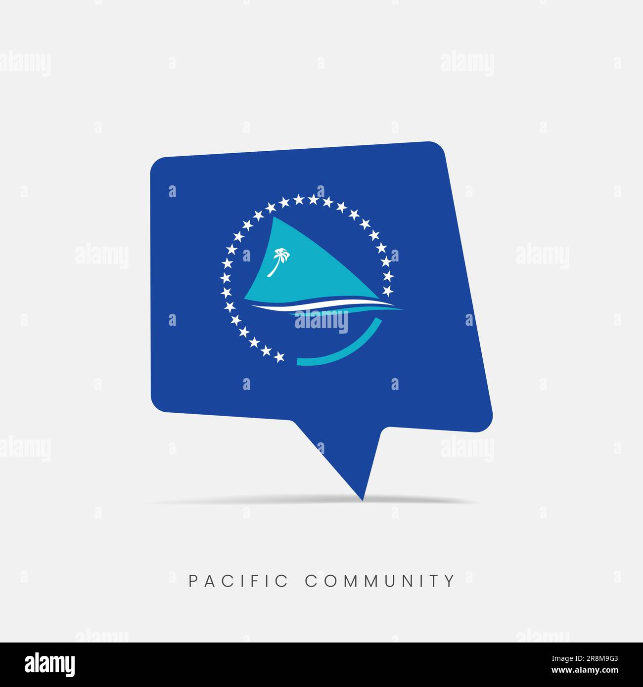 Pacific Community flag bubble chat icon Stock Vector Image & Art - Alamy