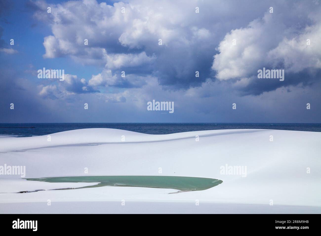 Tottori Sand Dunes and Oasis in the snow Stock Photo - Alamy