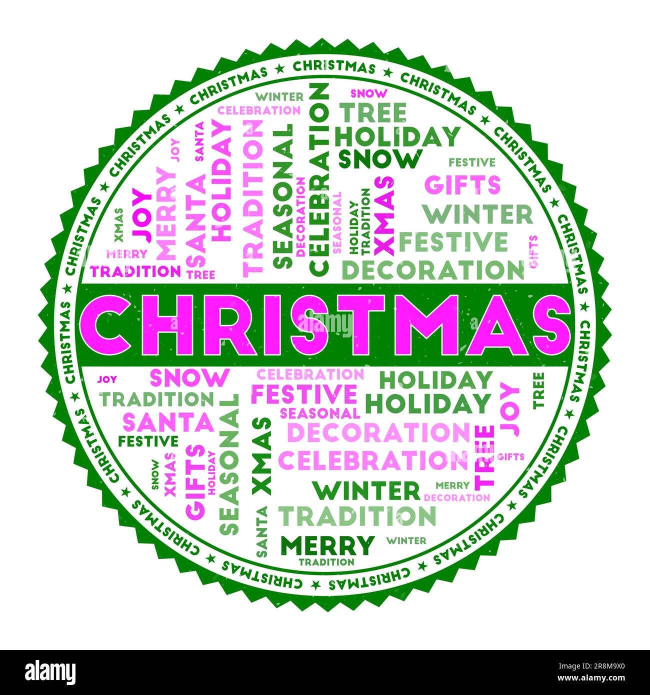 Christmas word image. Christmas concept with word clouds and round text ...