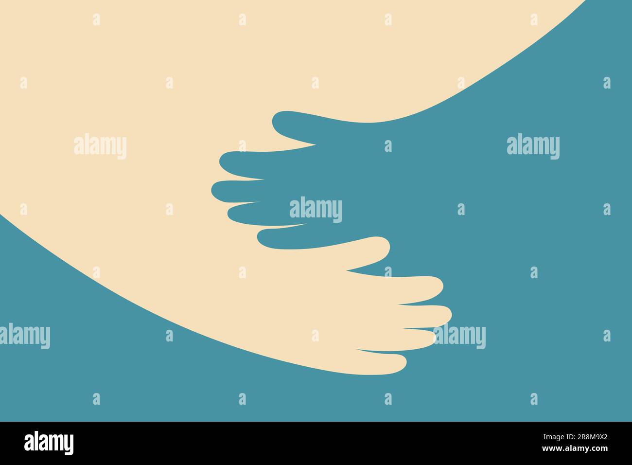 Arms hugging concept. Support, help and love. Charity care symbol ...