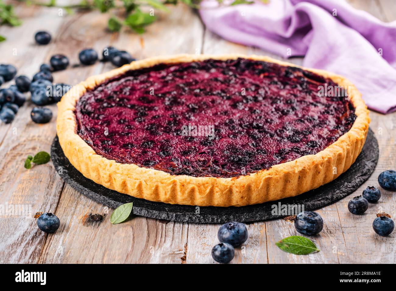 Traditional finnish blueberry pie. National blueberry day - july 8. Top ...