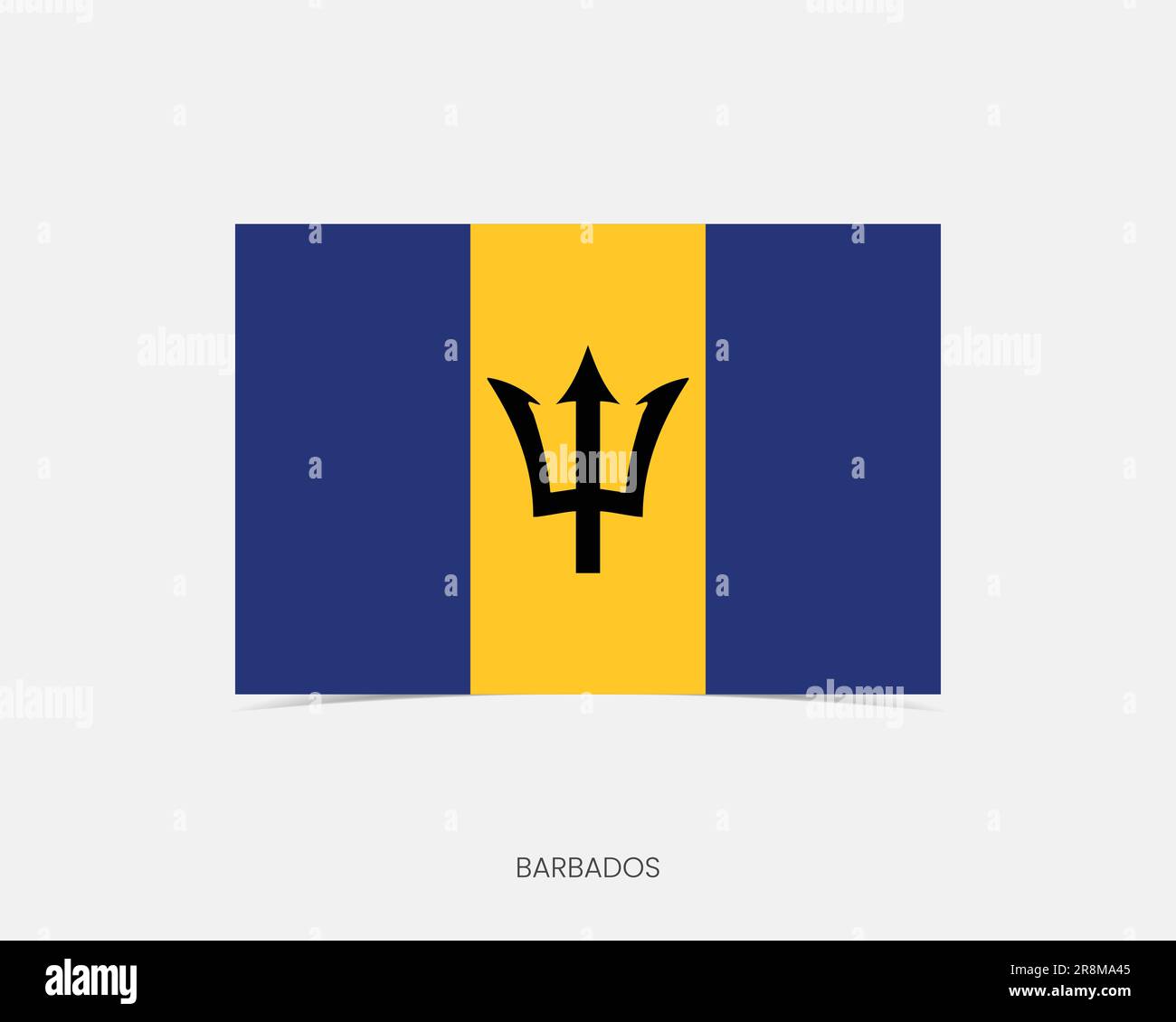 Barbados Rectangle flag icon with shadow Stock Vector Image & Art - Alamy