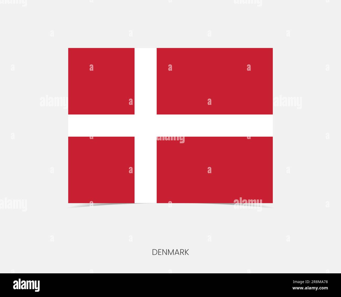 Denmark Rectangle flag icon with shadow Stock Vector Image & Art - Alamy