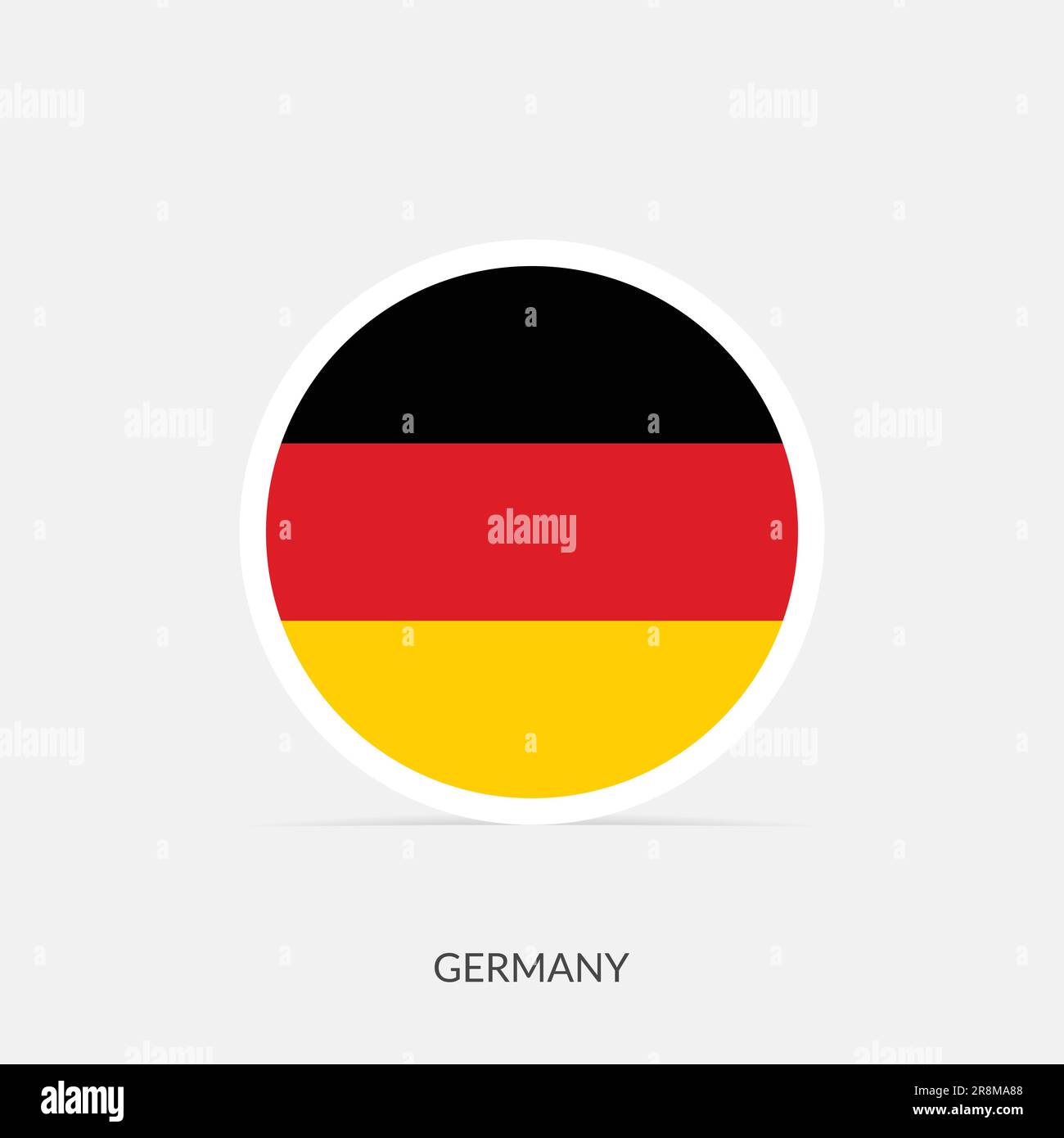 Germany round flag icon with shadow Stock Vector Image & Art - Alamy