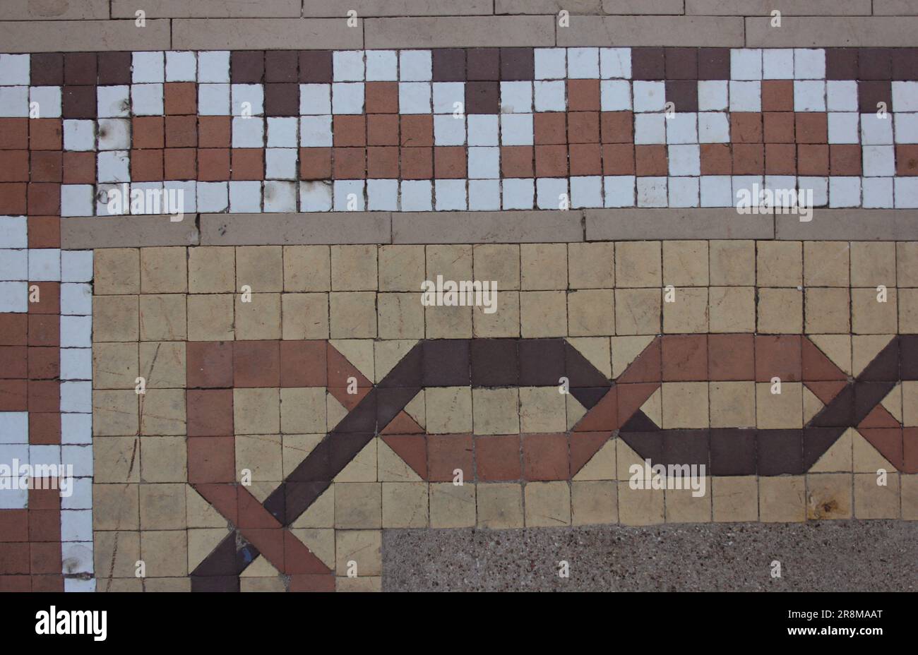 Closeup Detail of Tile Walkway Near Front Entrance of Historic Building ...
