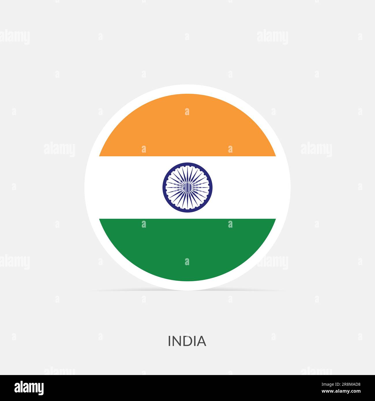 India round flag icon with shadow Stock Vector Image & Art - Alamy