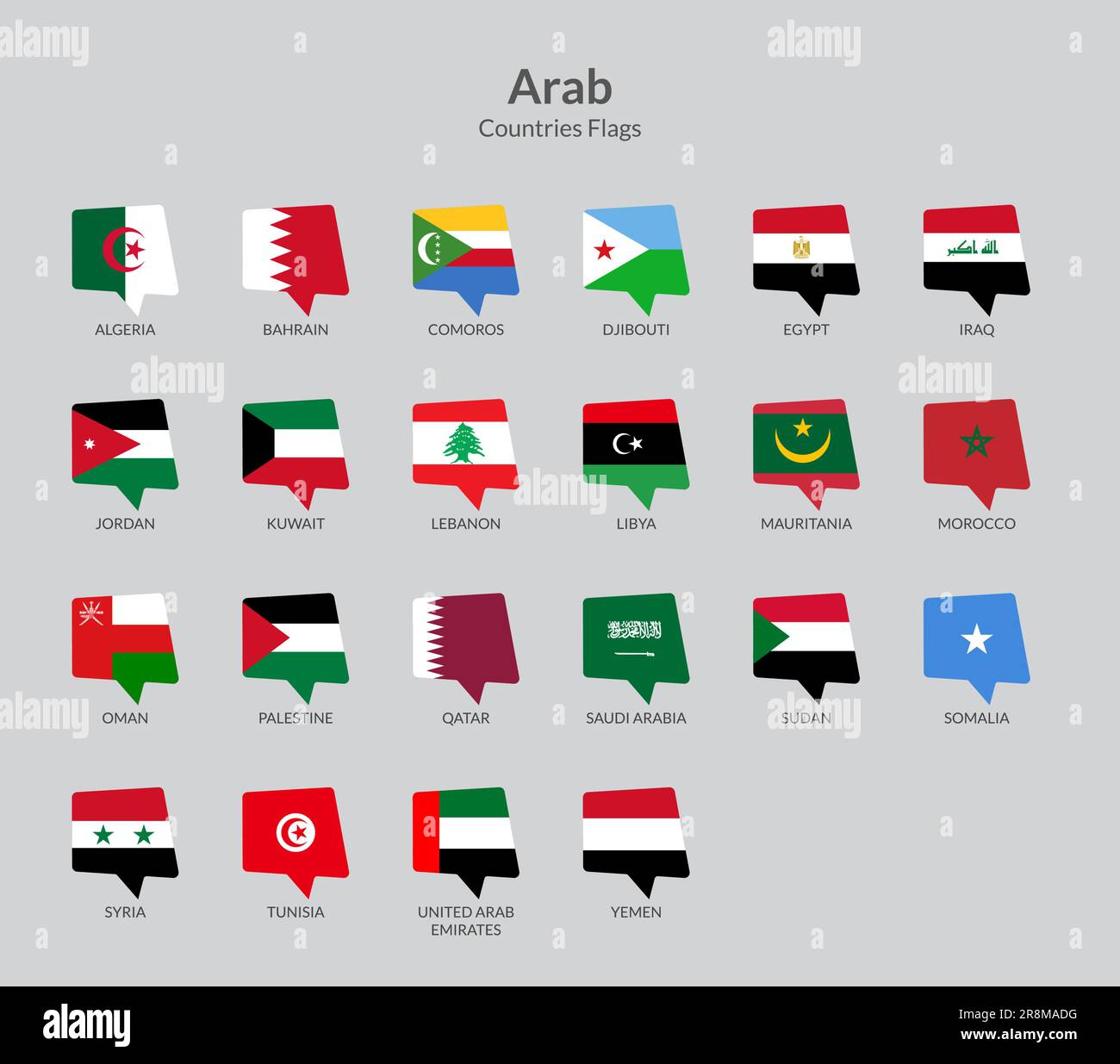 Arab countries flag icons collection Stock Vector Image & Art - Alamy
