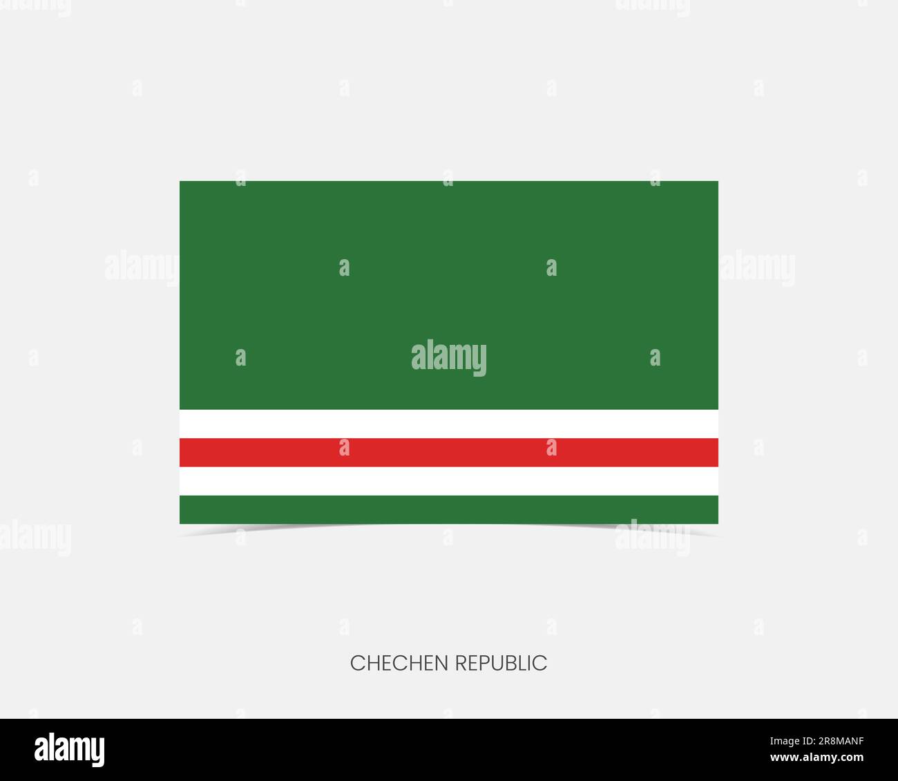 Chechen Republic Rectangle flag icon with shadow Stock Vector Image ...
