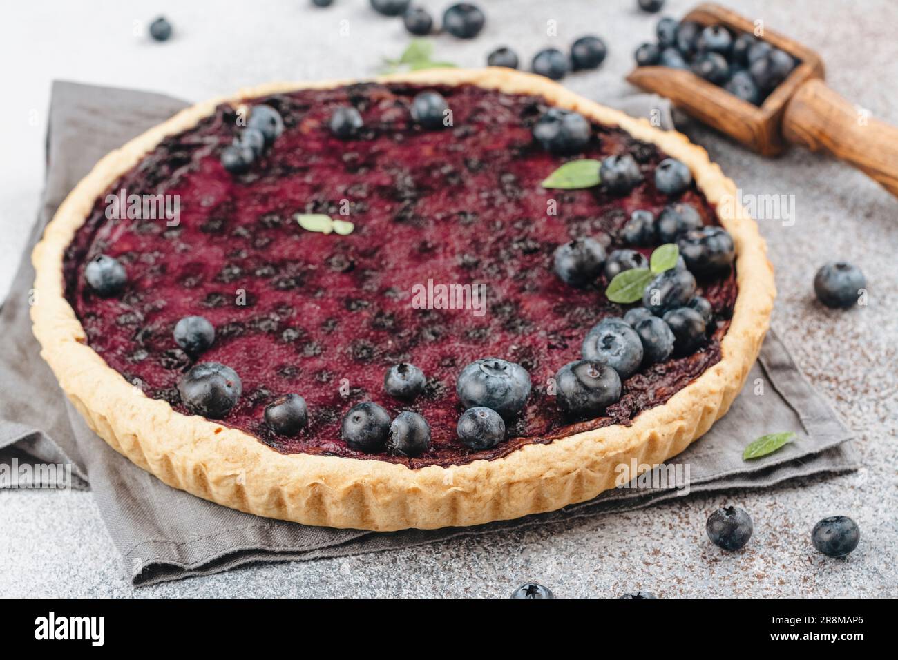 Traditional finnish blueberry pie. National blueberry day - july 8. Top ...