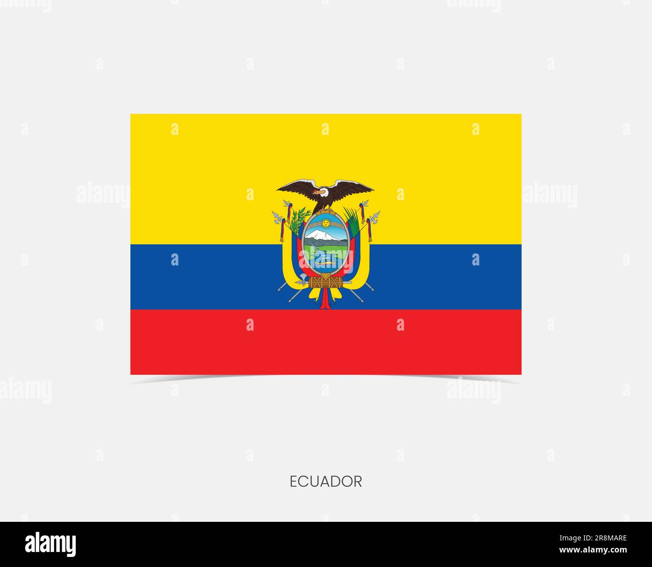 Ecuador Rectangle flag icon with shadow Stock Vector Image & Art - Alamy