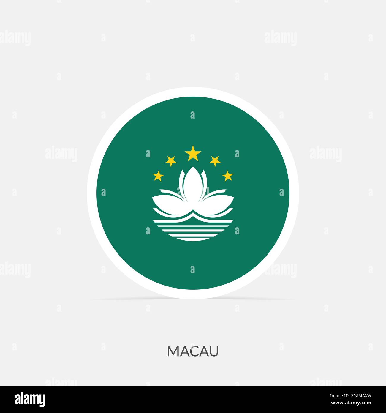 Macau round flag icon with shadow Stock Vector Image & Art - Alamy
