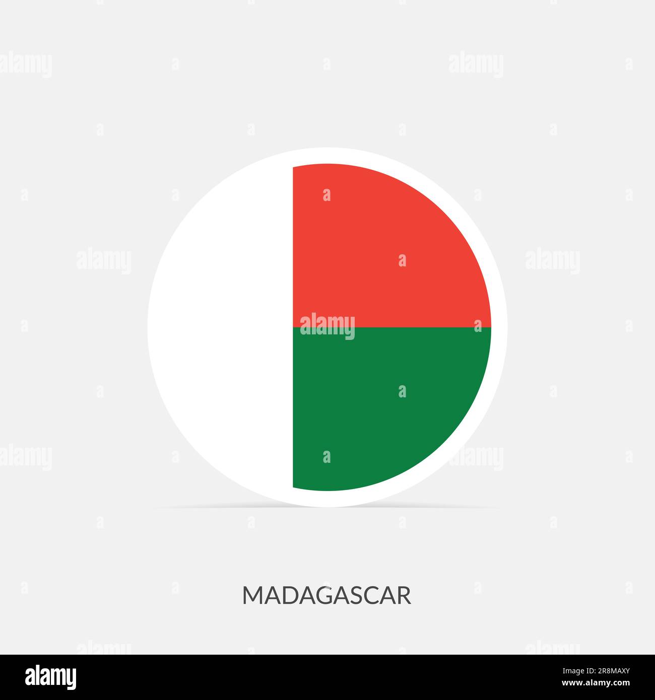 Madagascar Round Flag Icon With Shadow Stock Vector Image And Art Alamy