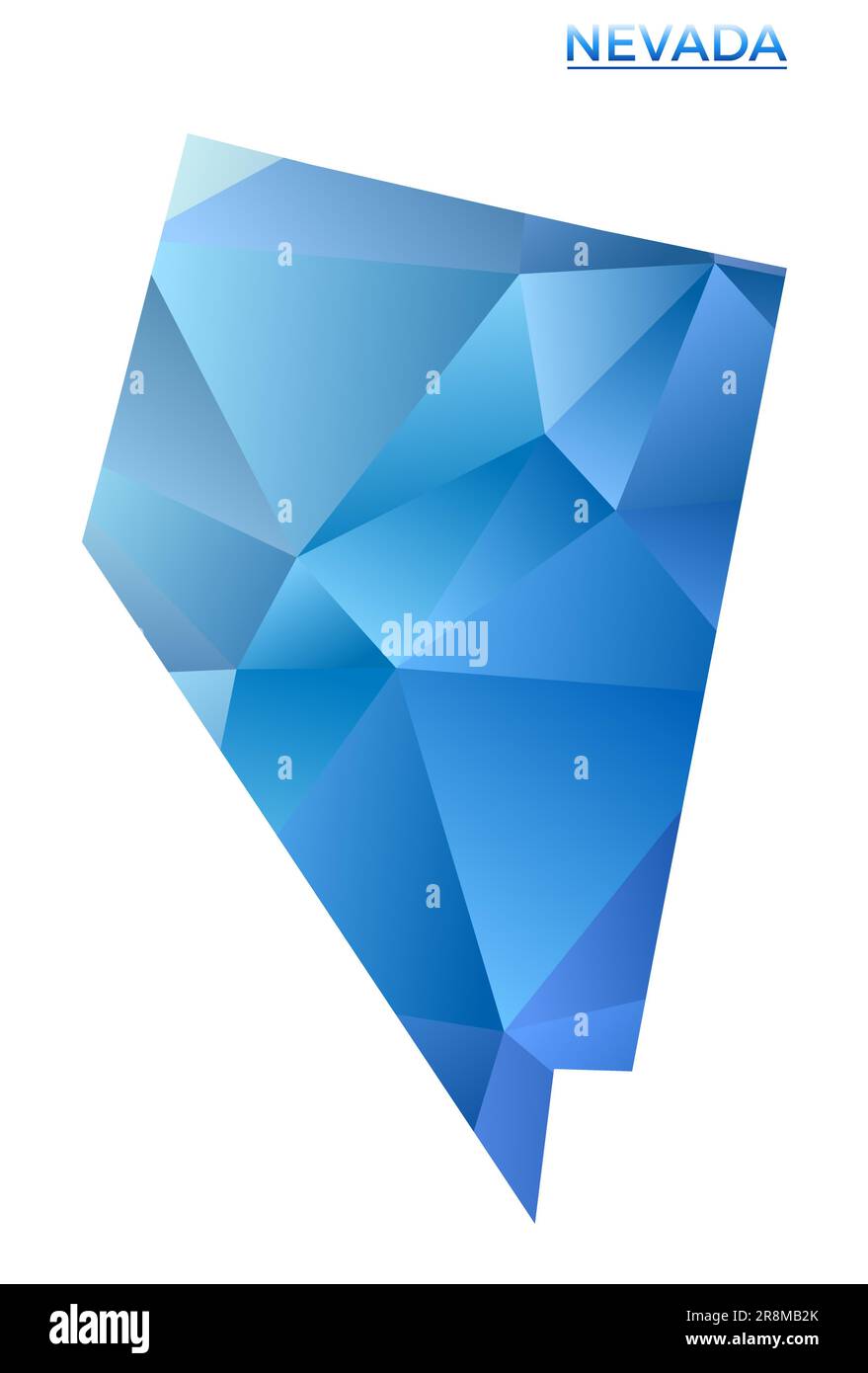 Vector polygonal Nevada map. Vibrant geometric US state in low poly ...