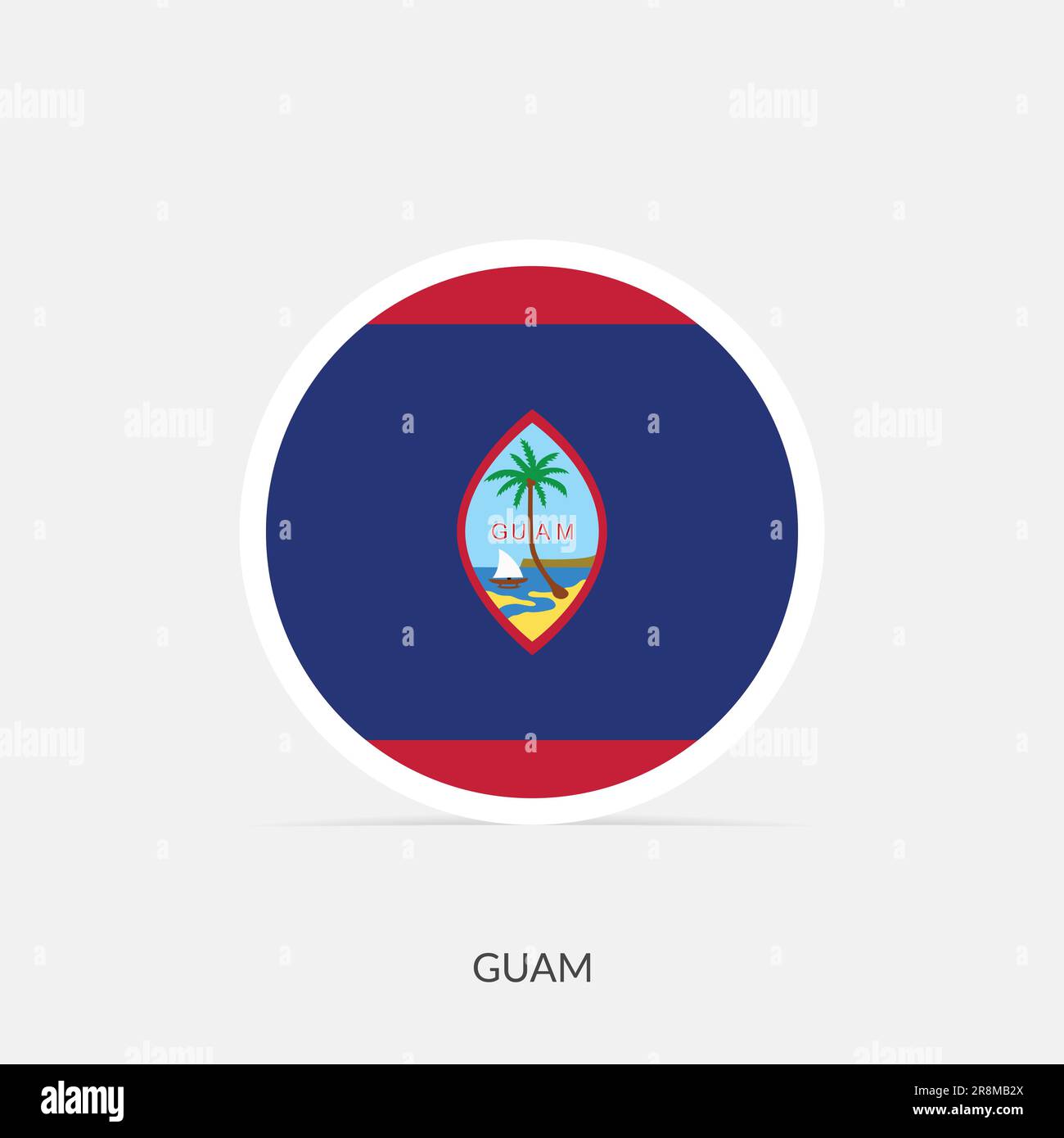 Guam round flag icon with shadow Stock Vector Image & Art - Alamy