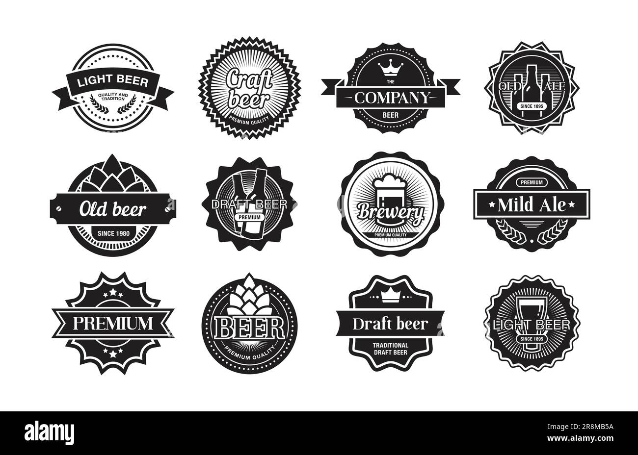 Vintage beer logos craft beer hi-res stock photography and images - Alamy