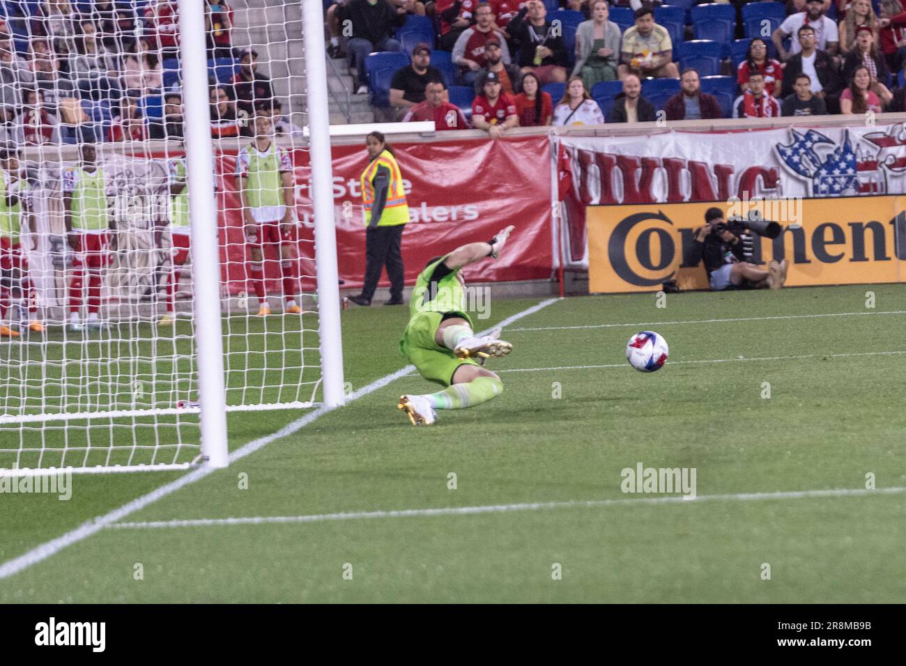 Harrison, United States. 21st June, 2023. Goalkeeper Kristijan Kahlina ...