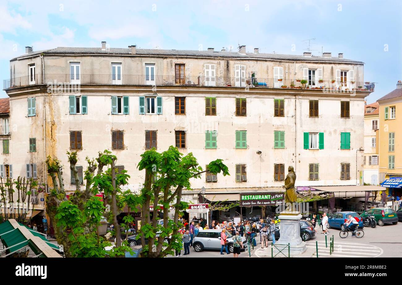 CORTE, FRANCE - MAY 1, 2013: The Place Paoli square with historic ...