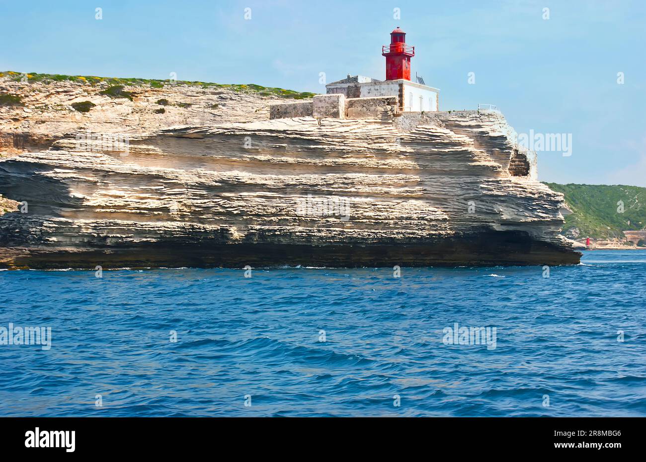 The old La Madonetta lighthouse is located between the Strait of ...