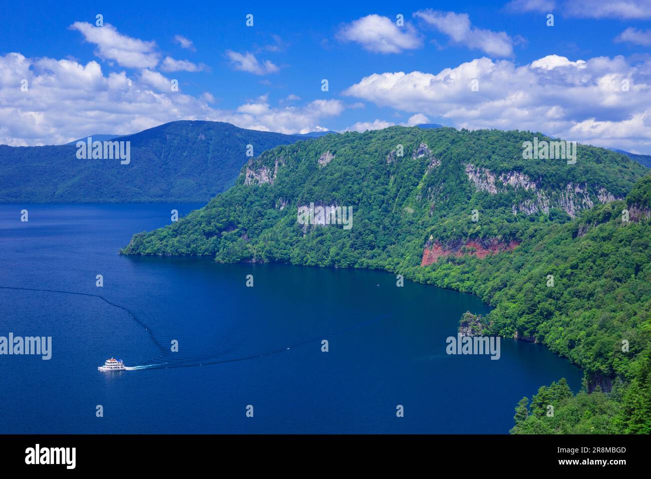 Lake towada and cruise ships Stock Photo - Alamy