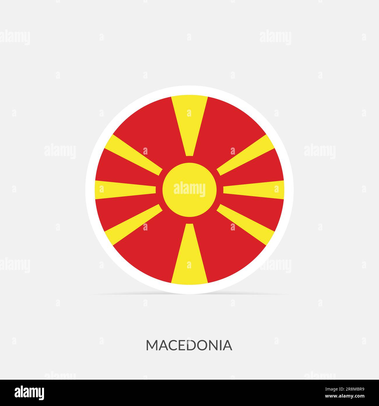 Macedonia round flag icon with shadow Stock Vector Image & Art - Alamy