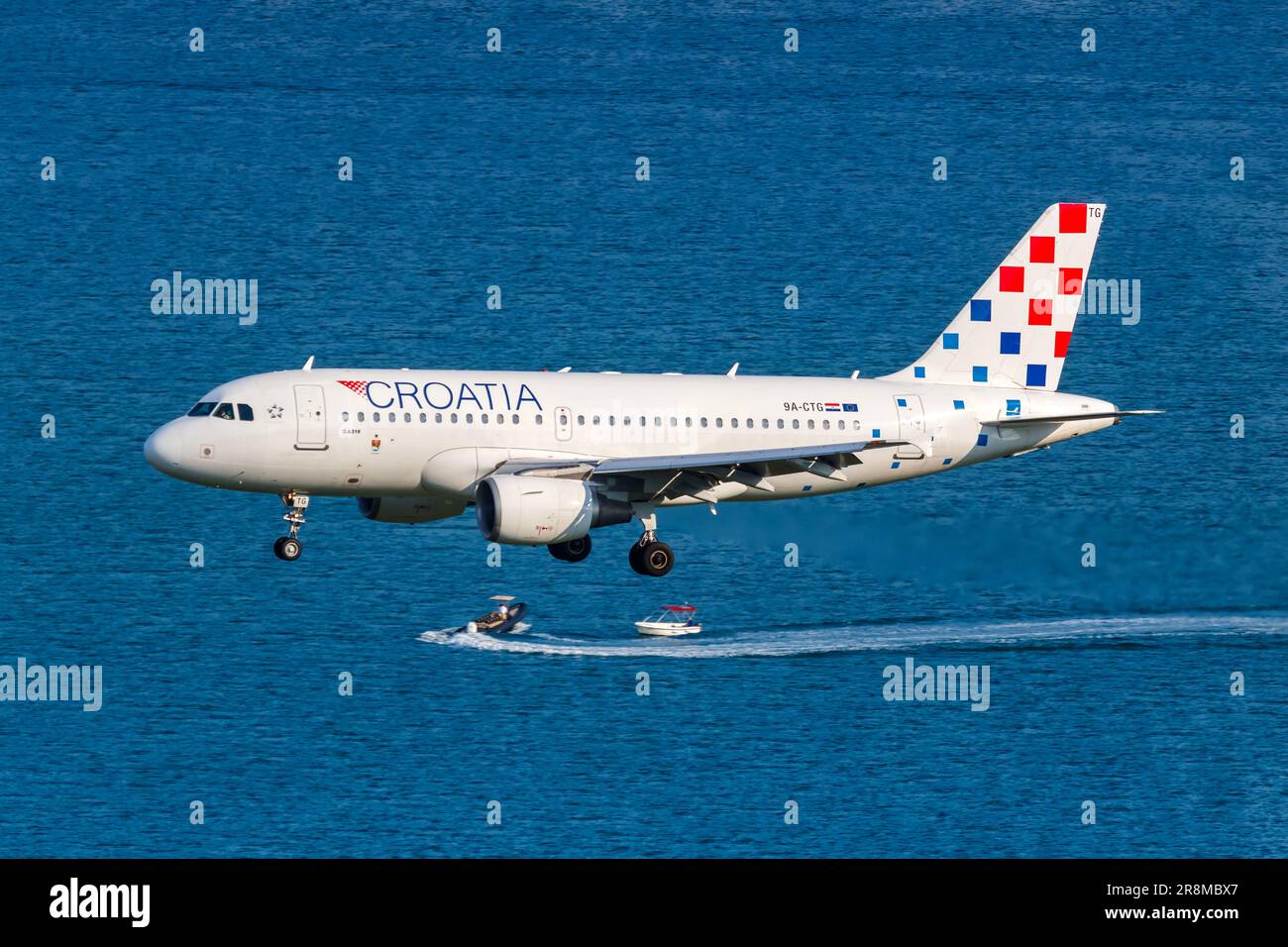 Split, Croatia - May 27, 2023: Croatia Airlines Airbus A319 airplane at ...