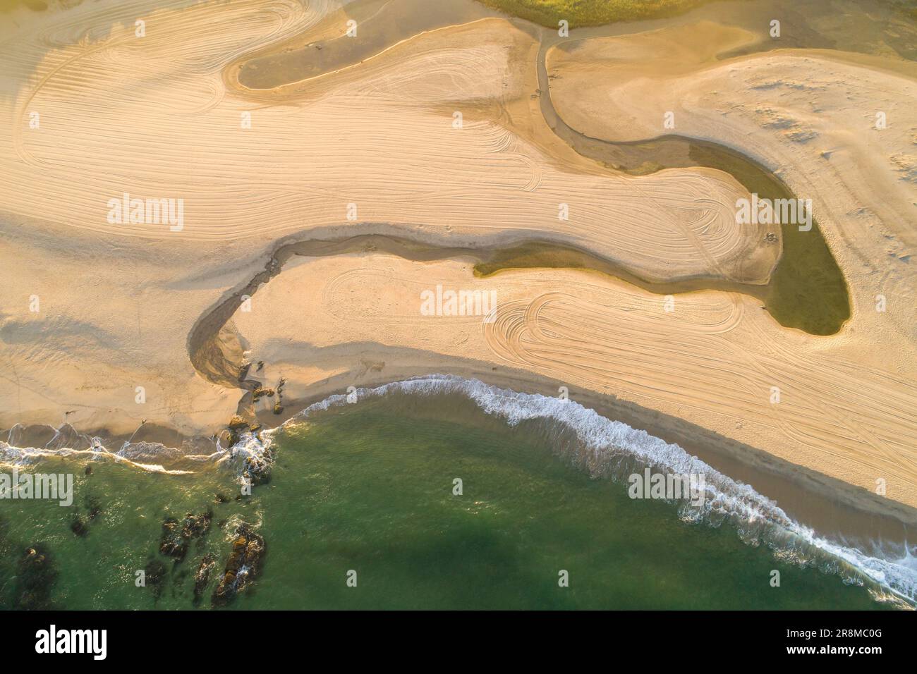 aerial view of a beach at sunset Stock Photo - Alamy