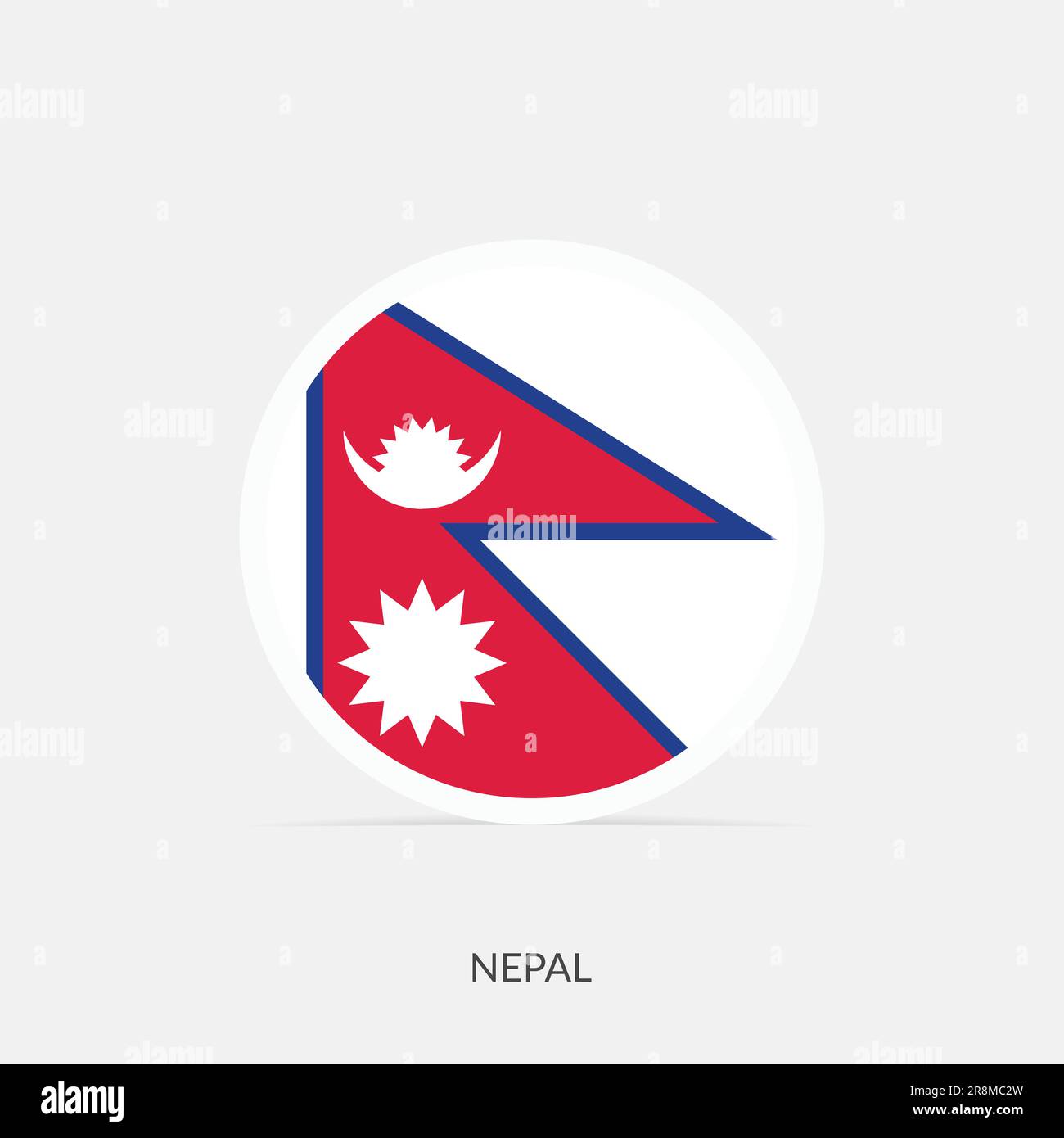 Nepal round flag icon with shadow Stock Vector Image & Art - Alamy