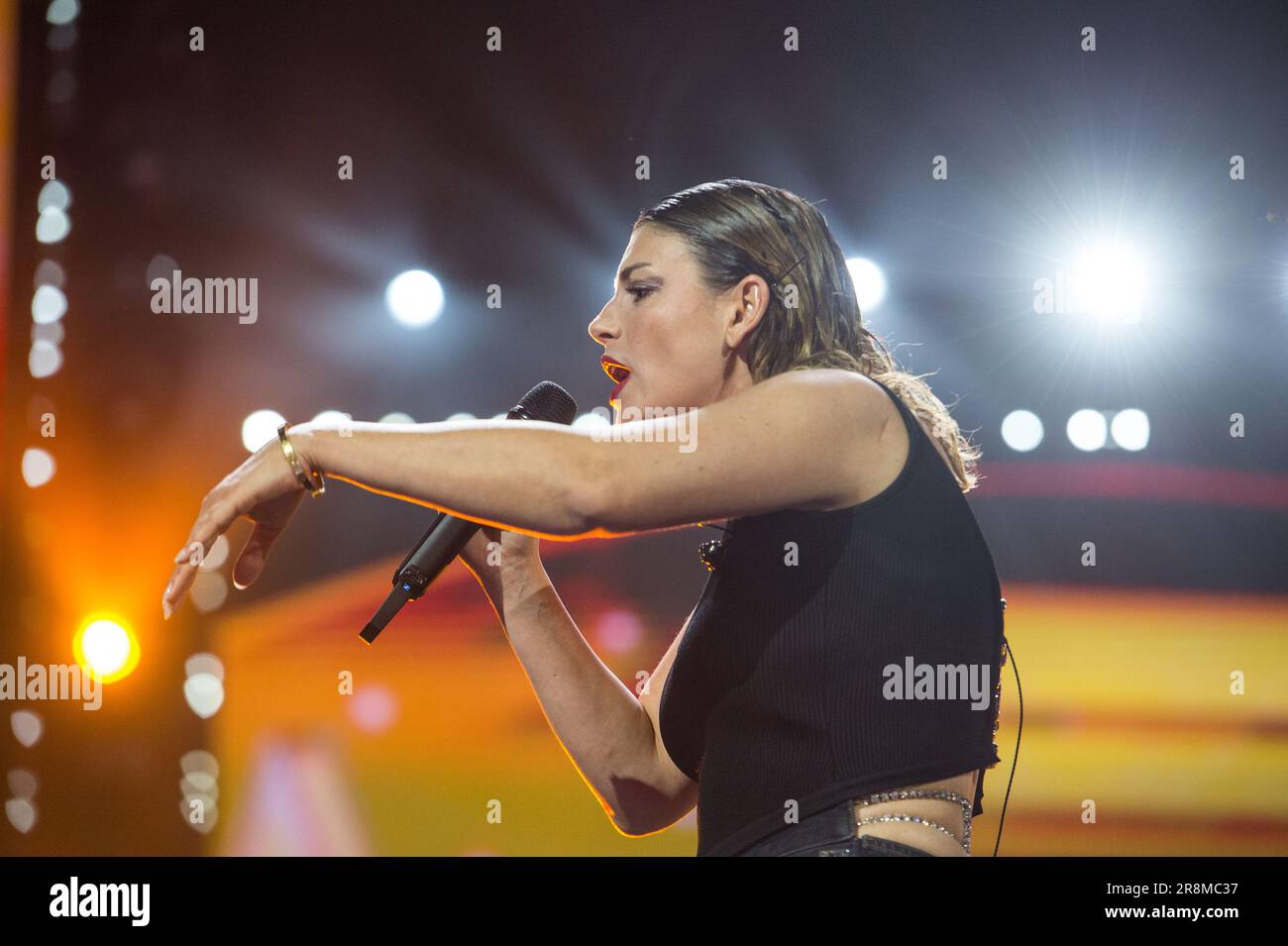 Bari, Italy. 21st June, 2023. Singer Emma Marrone performs during the ...