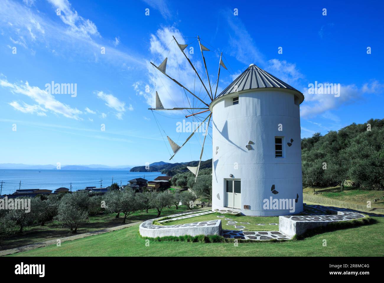 Shodoshima Island Olive Park and a windmill Stock Photo - Alamy