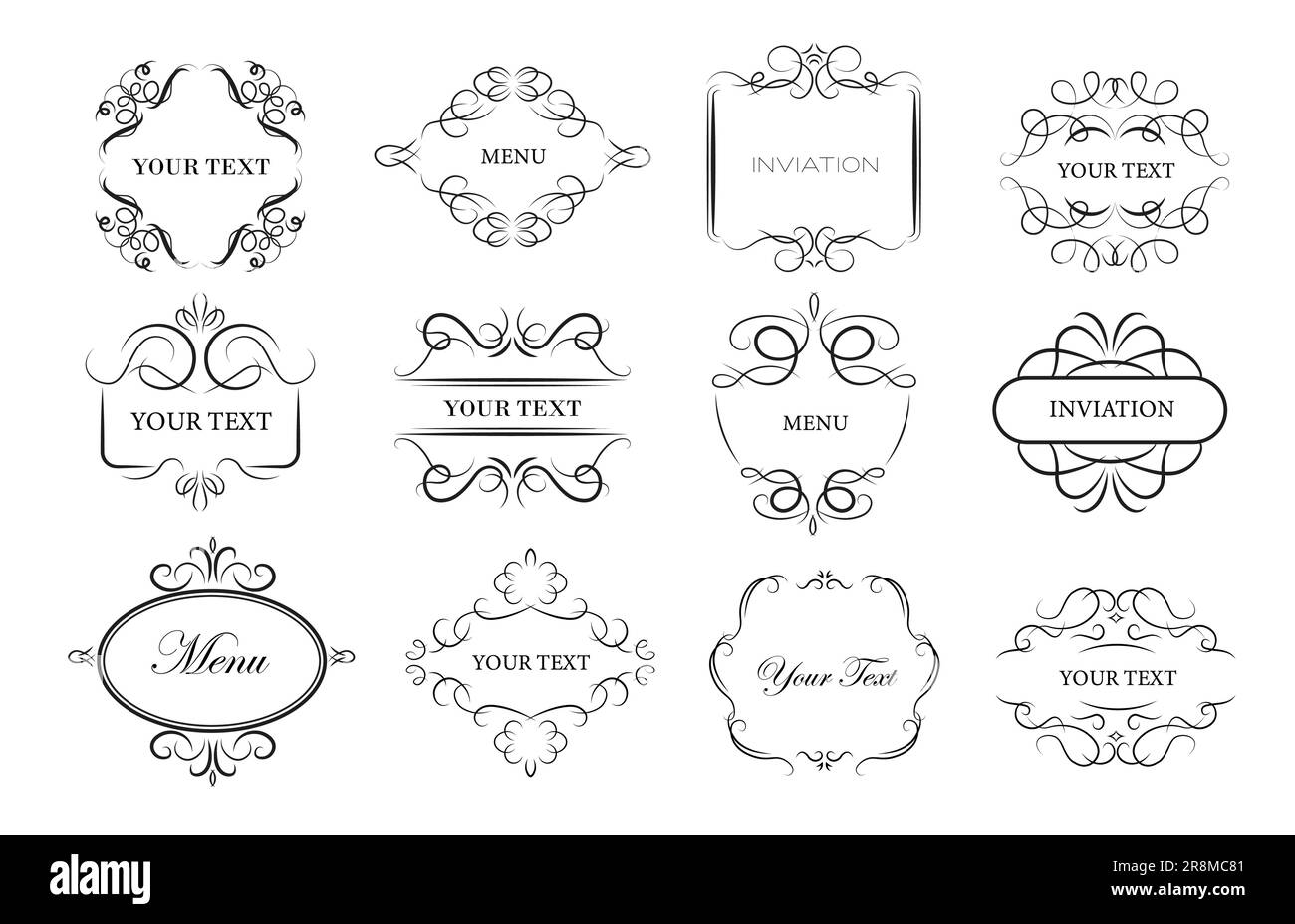 Vintage ornament frames set Stock Vector Image & Art - Alamy