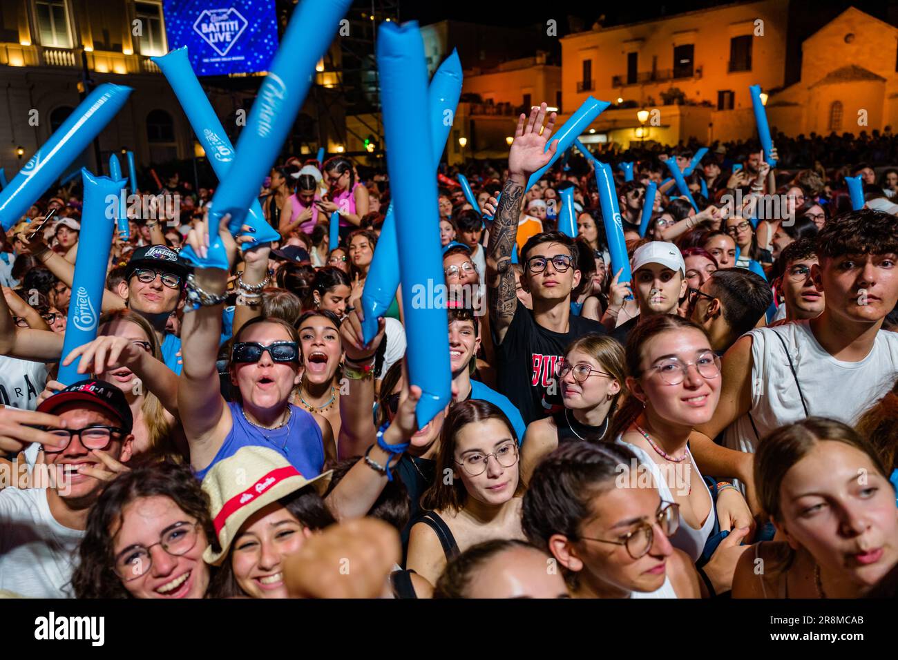 Bari, Italy. 21st June, 2023. Bari audience and fans during the first ...