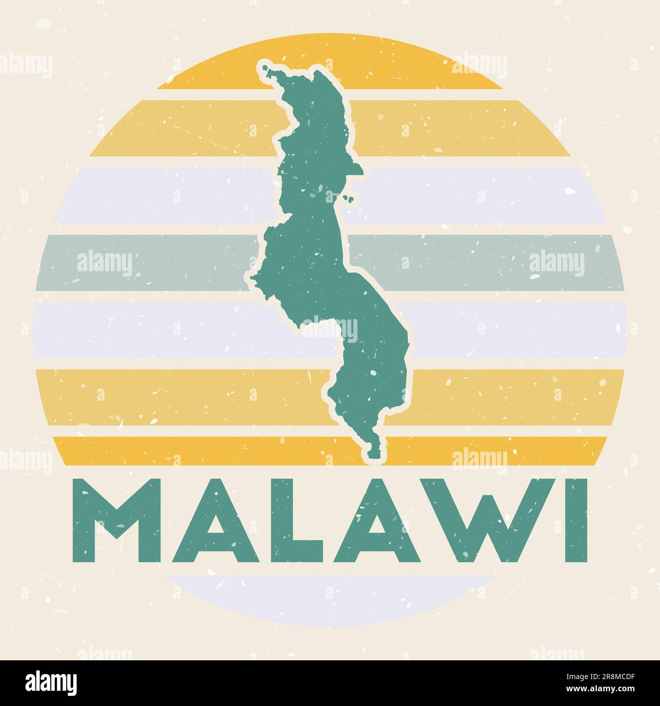 Malawi logo. Sign with the map of the country and colored stripes ...