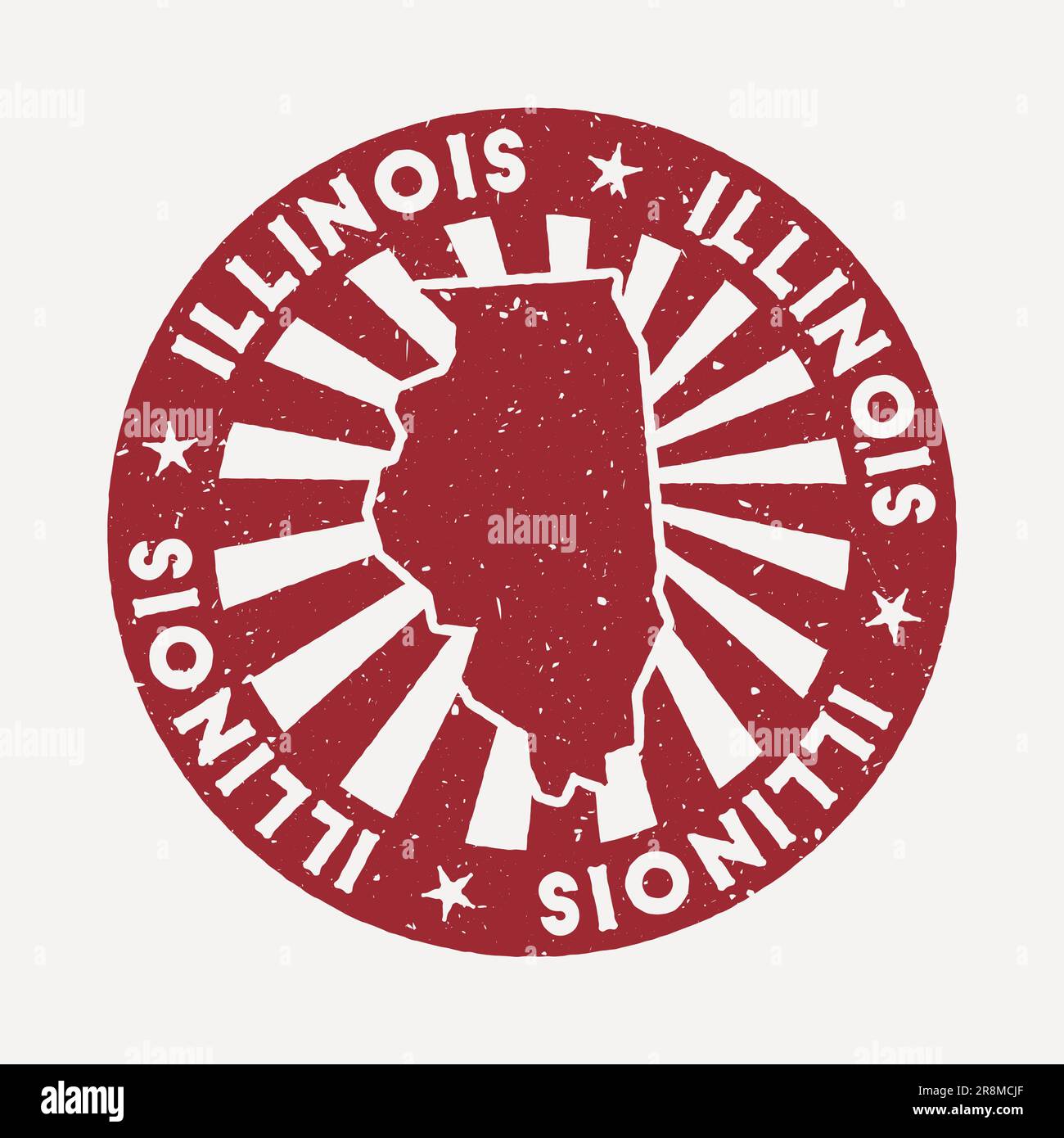 Illinois stamp. Travel red rubber stamp with the map of US state ...