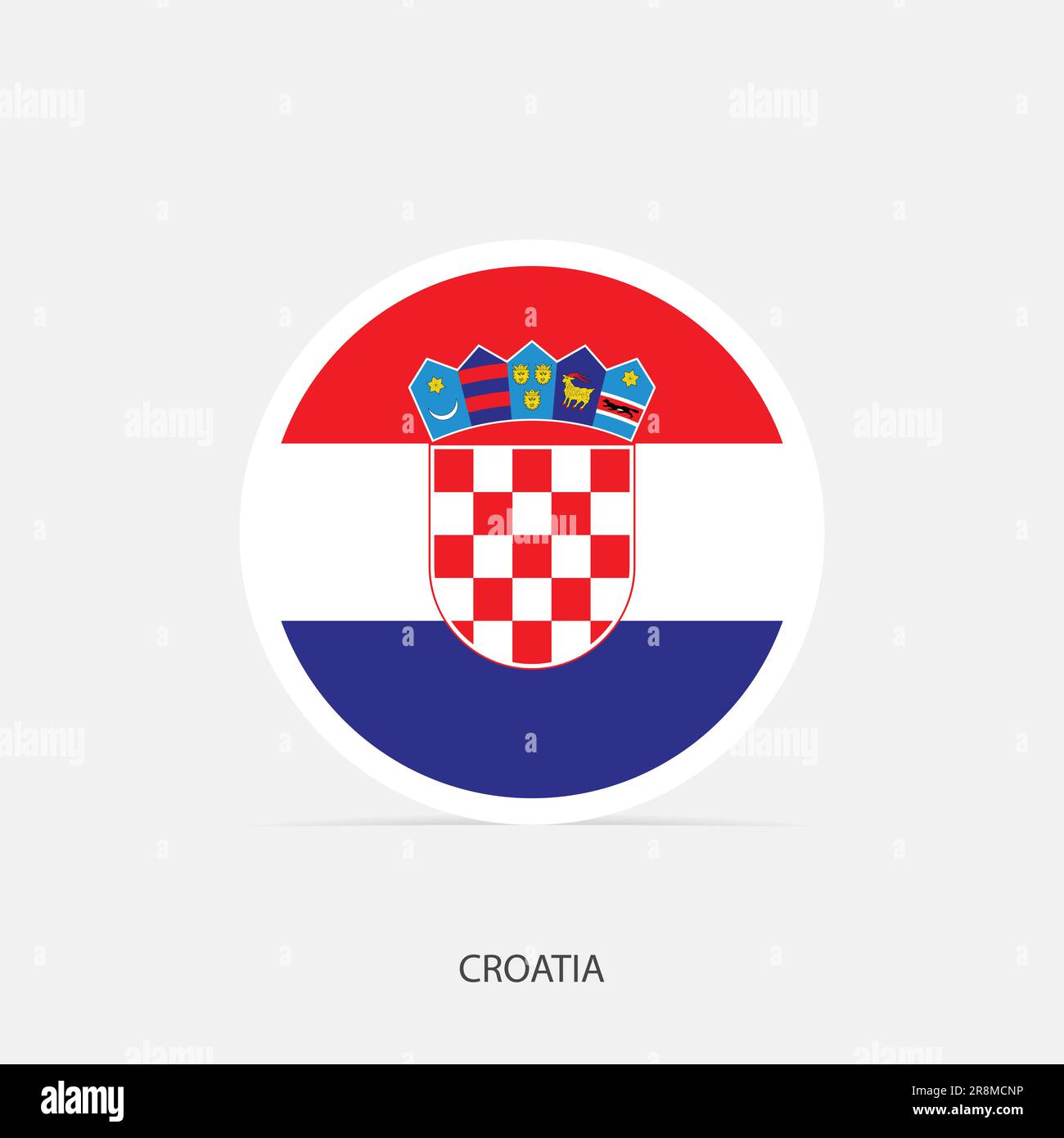 Croatia round flag icon with shadow Stock Vector Image & Art - Alamy