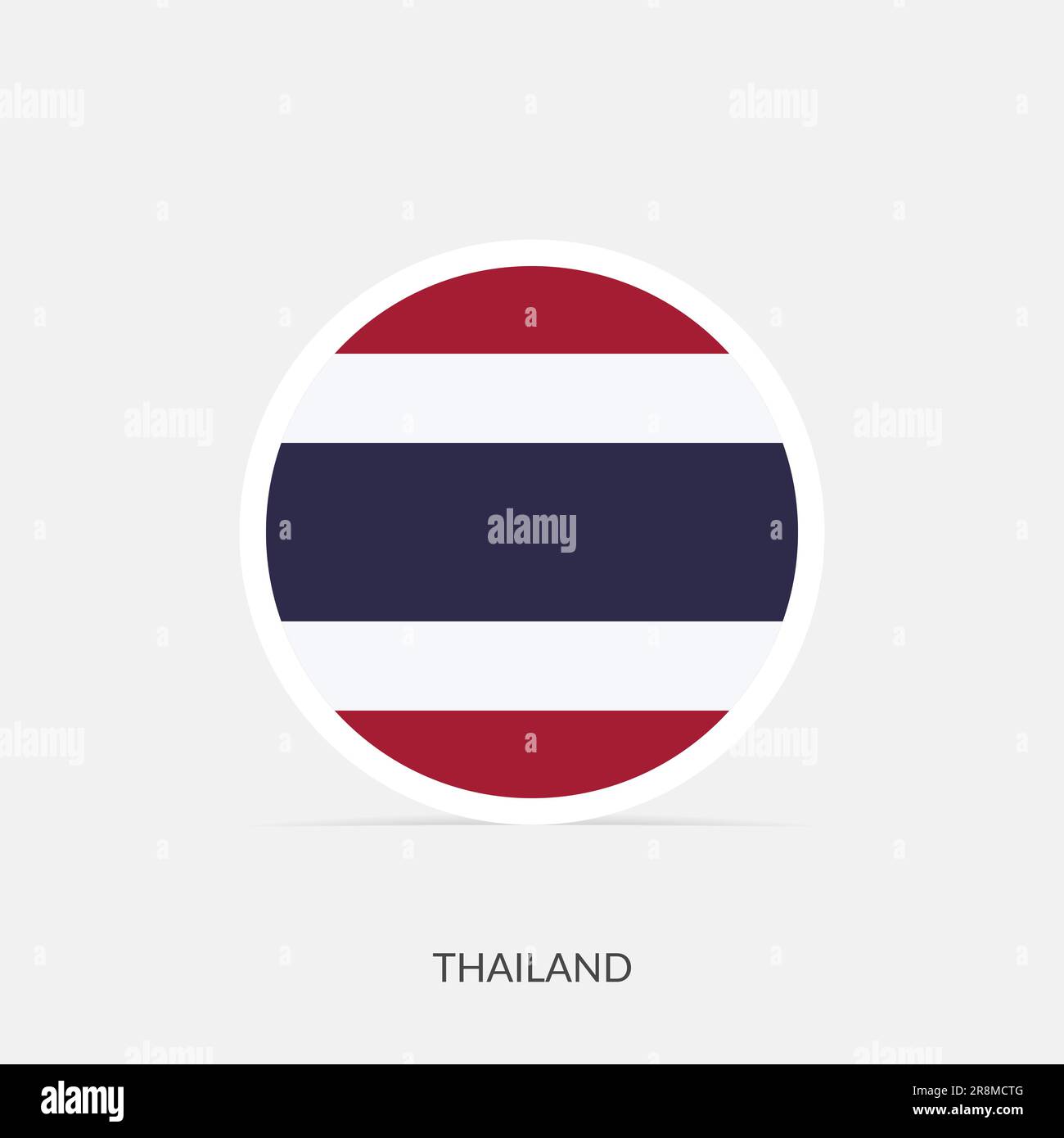 Thailand round flag icon with shadow Stock Vector Image & Art - Alamy