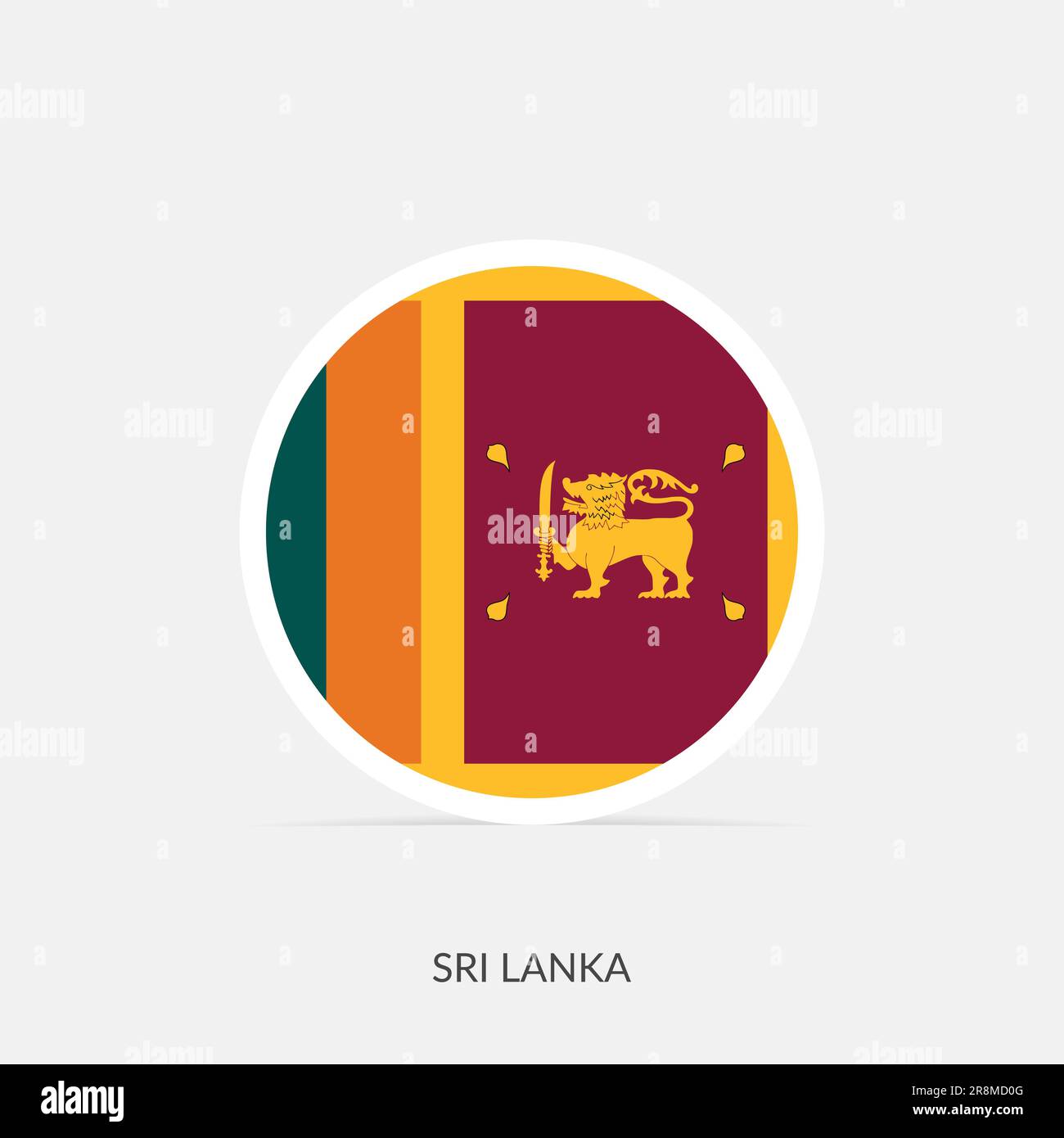Sri Lanka round flag icon with shadow Stock Vector Image & Art - Alamy