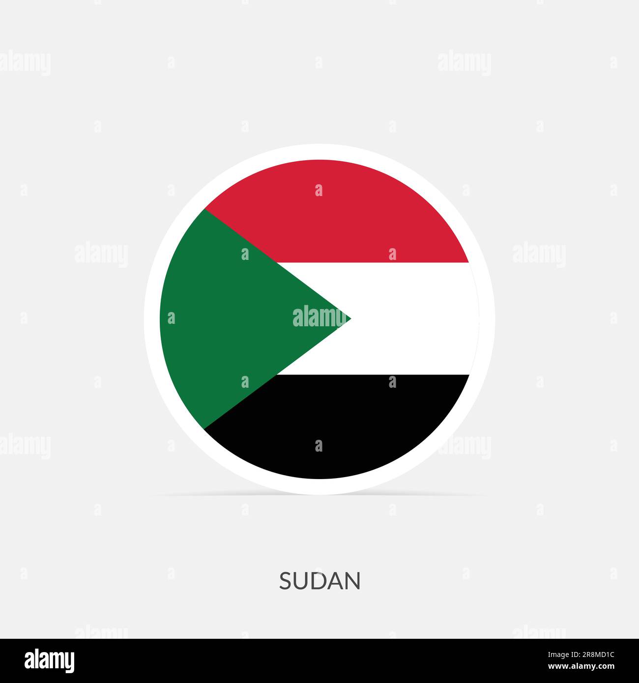 Sudan round flag icon with shadow Stock Vector Image & Art - Alamy