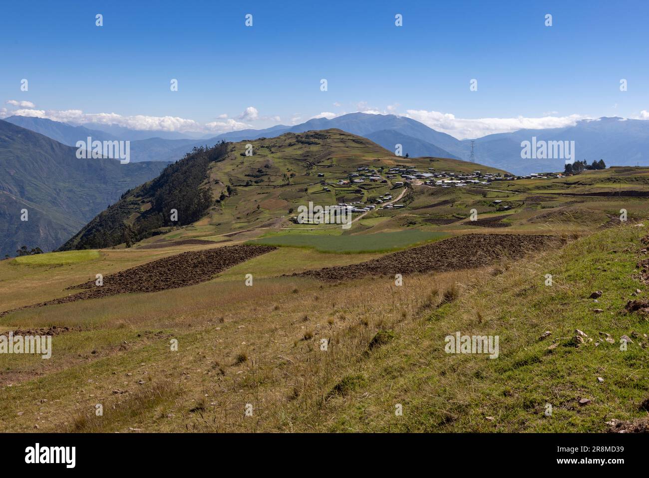 Small village in the remote Bolivian Andes above Rio Sacambaya ...