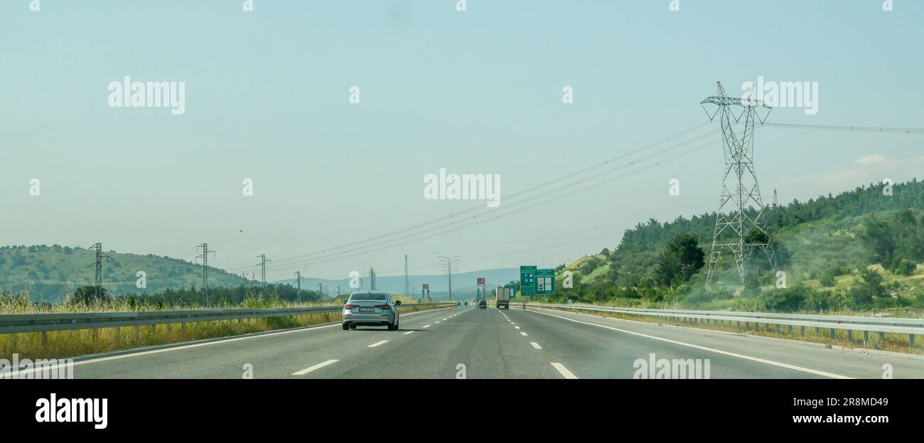 Izmir, Turkiye - May 27 2023: Izmir Istanbul Highway road background ...