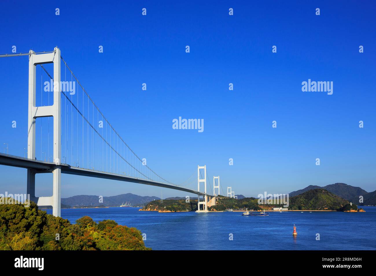 Kurushima Kaikyo Bridge and the Seto Inland Sea Stock Photo - Alamy