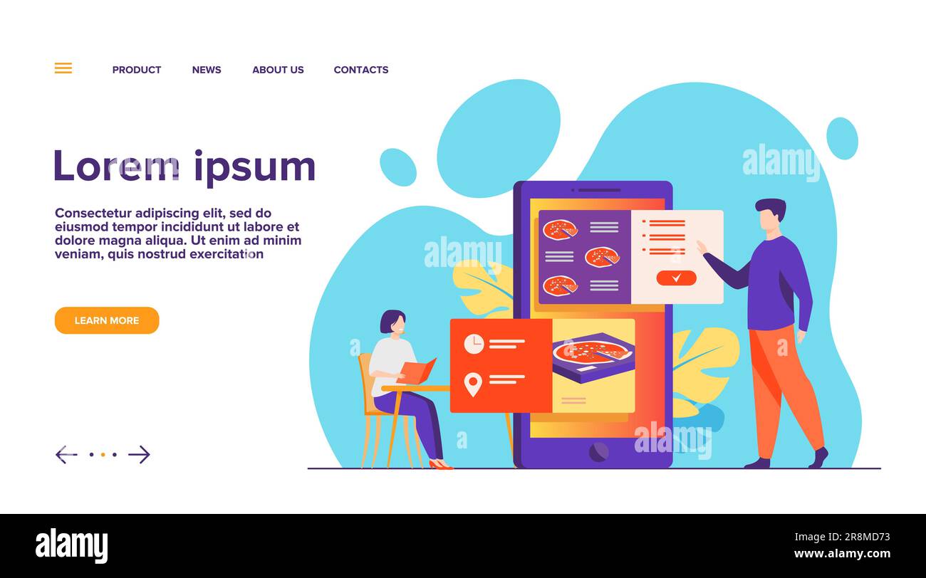 Using food ordering delivery app Stock Vector Images - Alamy