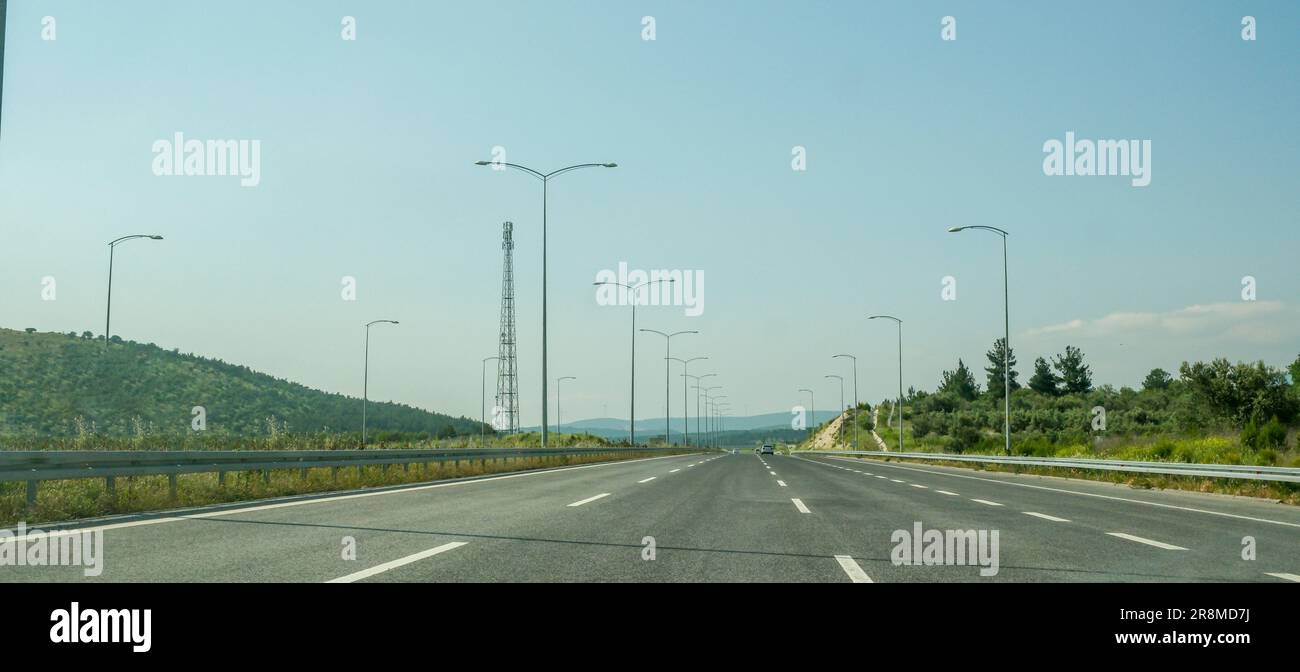 Izmir Istanbul Highway road background material Stock Photo - Alamy