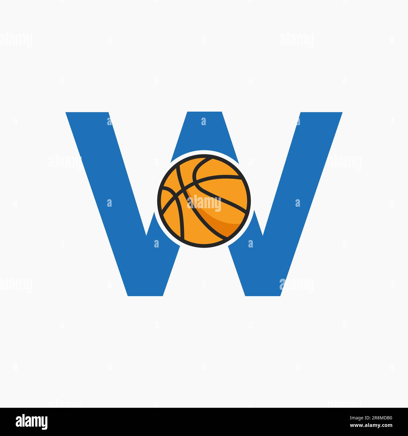 Basketball Logo On Letter W Concept. Basket Club Symbol Vector Template ...